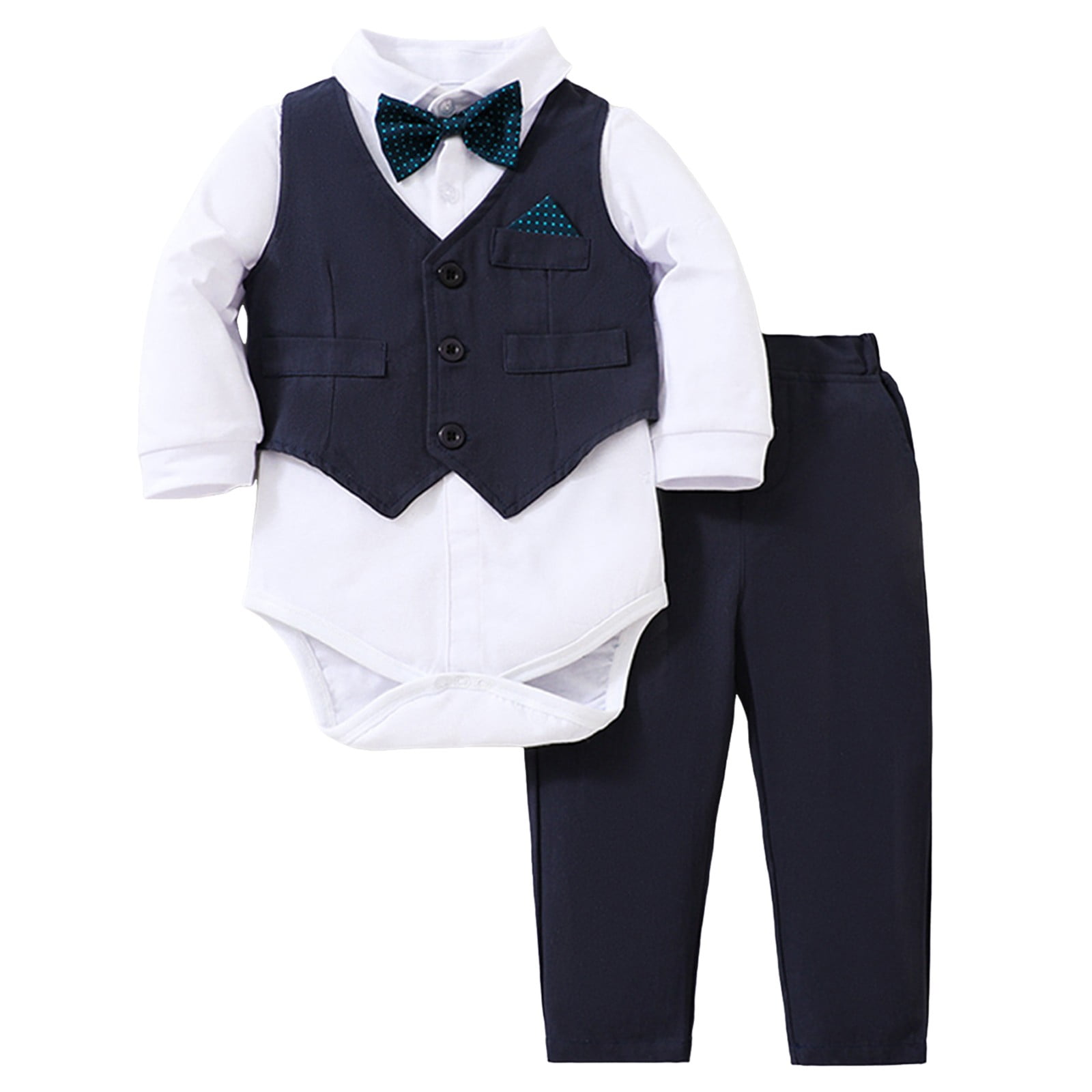 Akiihool Toddler Suits Baby Boy Clothes Suits Toddler Dress Shirt With ...