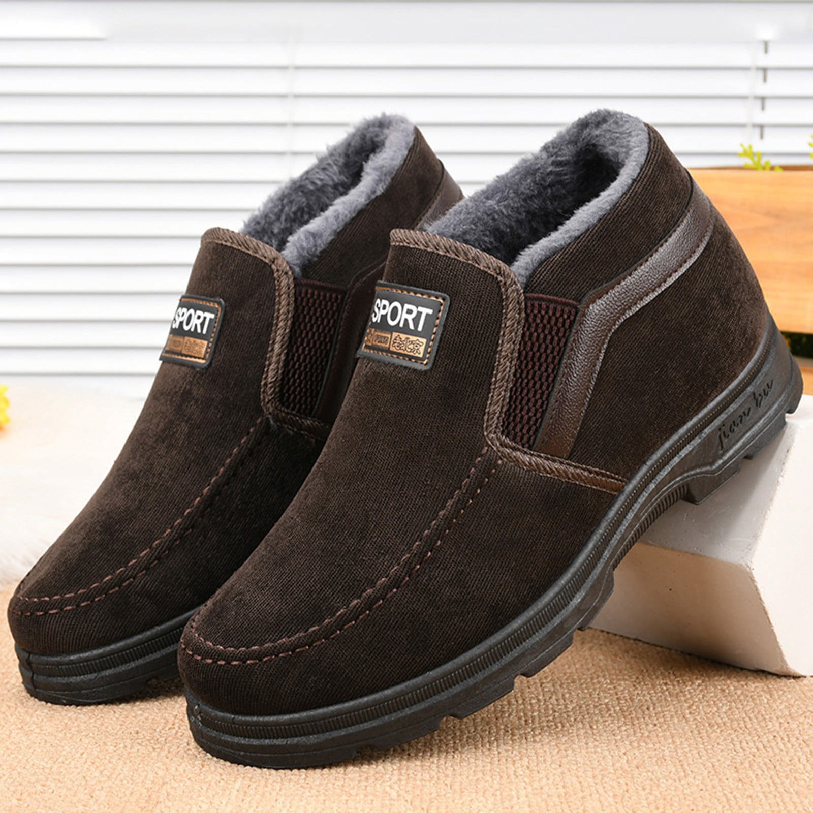 Akiihool Winter Snow Boots for Men Men's Warm Snow Boots Winter Shoes ...