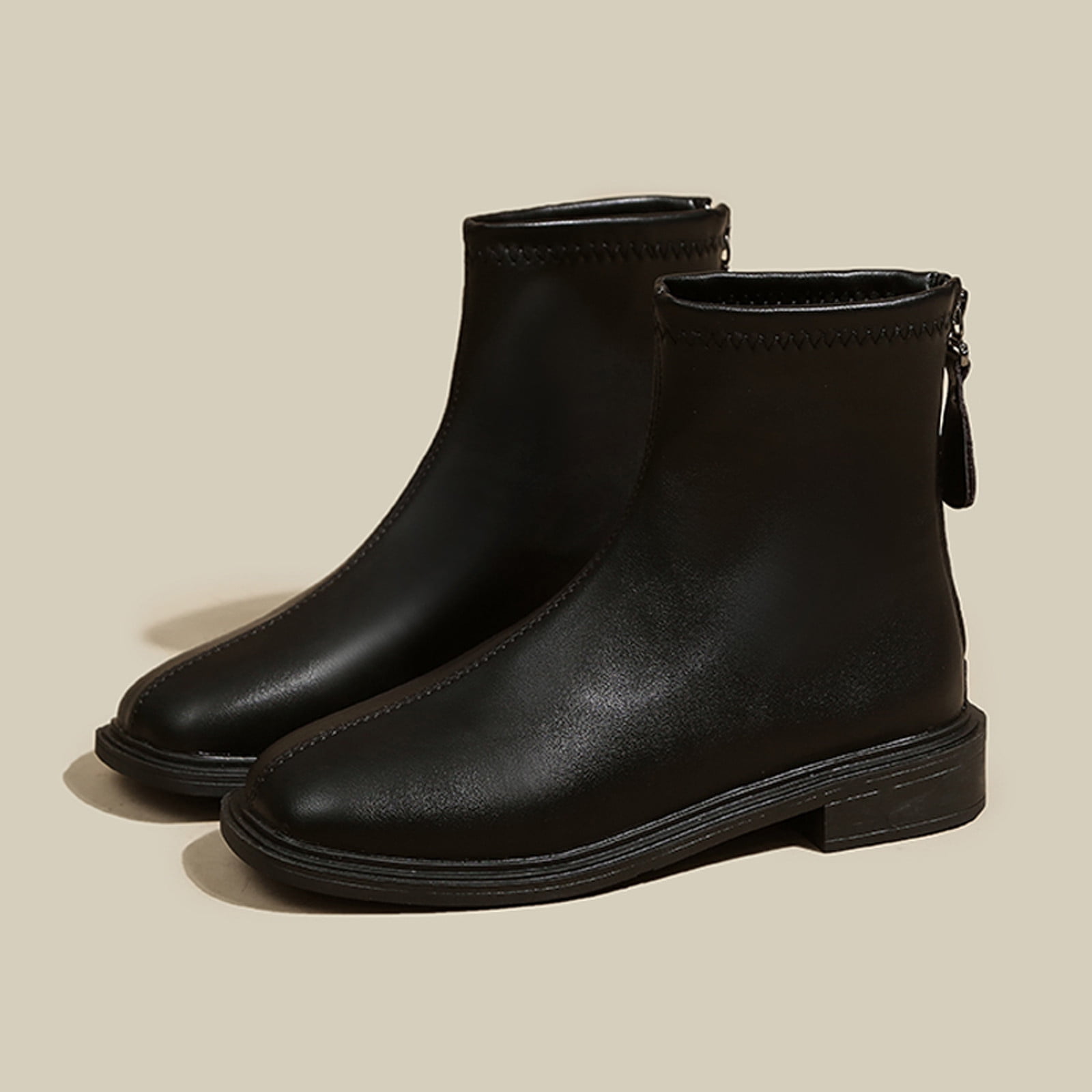 Akiihool Women Ankle Boots Comfort Women's Low Heel Ankle Boots Classic ...