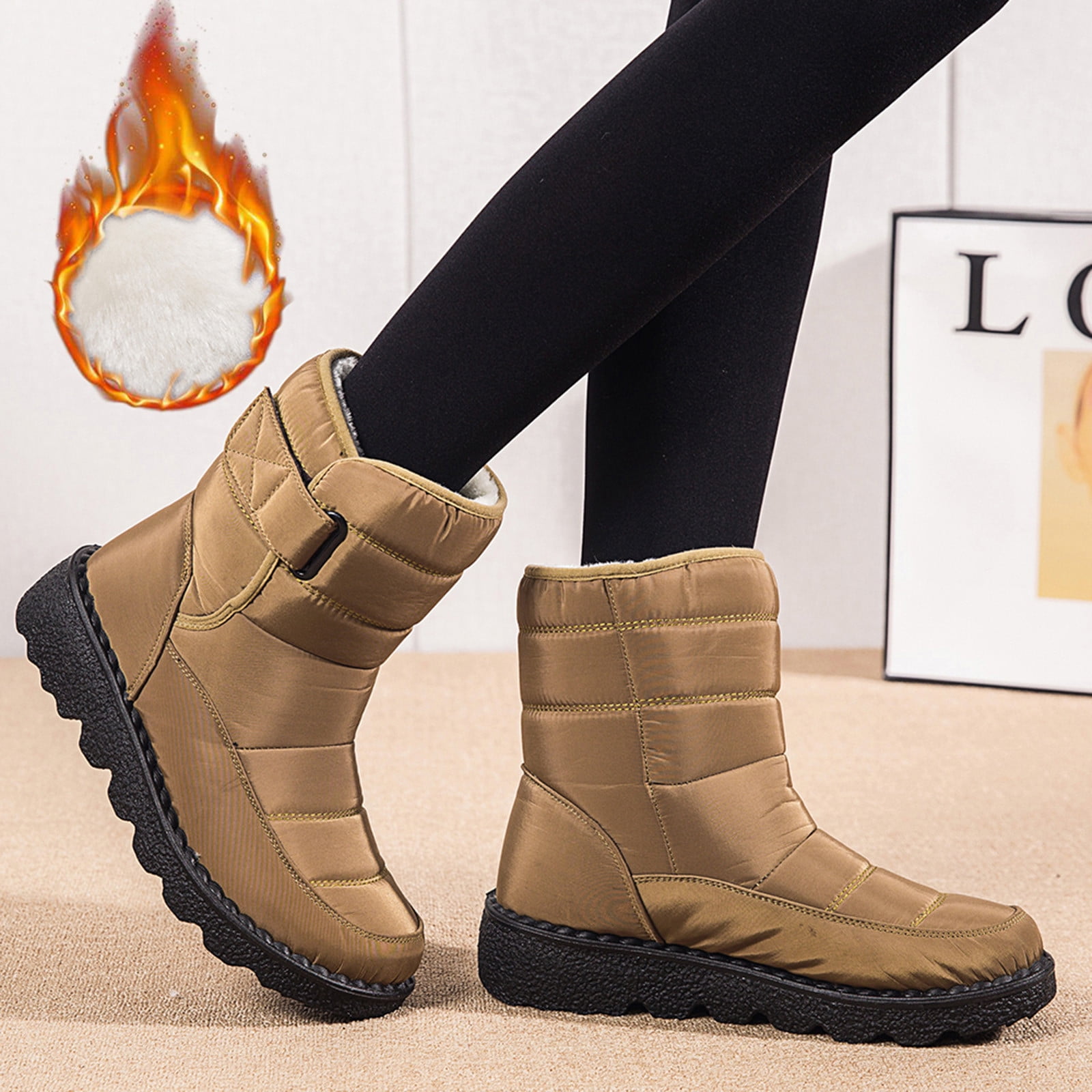 Akiihool Women's Snow Boots Wide Women's Boot Short Snow Boot Winter ...