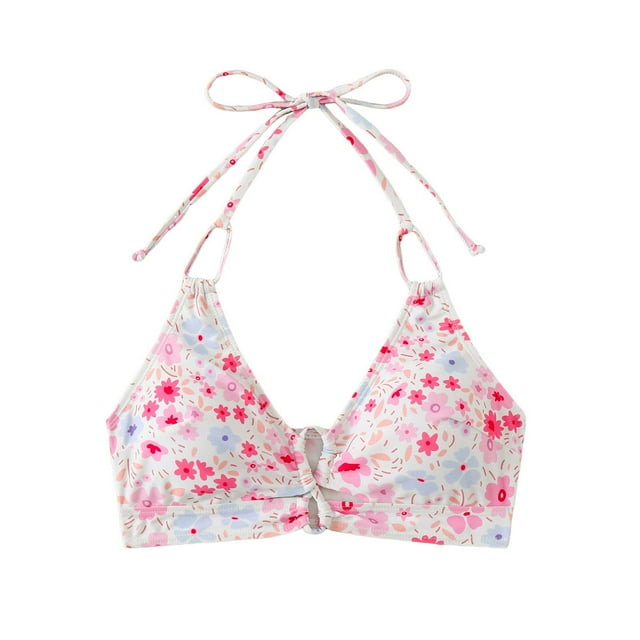 Akiihool Women's Triangle Bikini Top Push up Padded Halter String ...