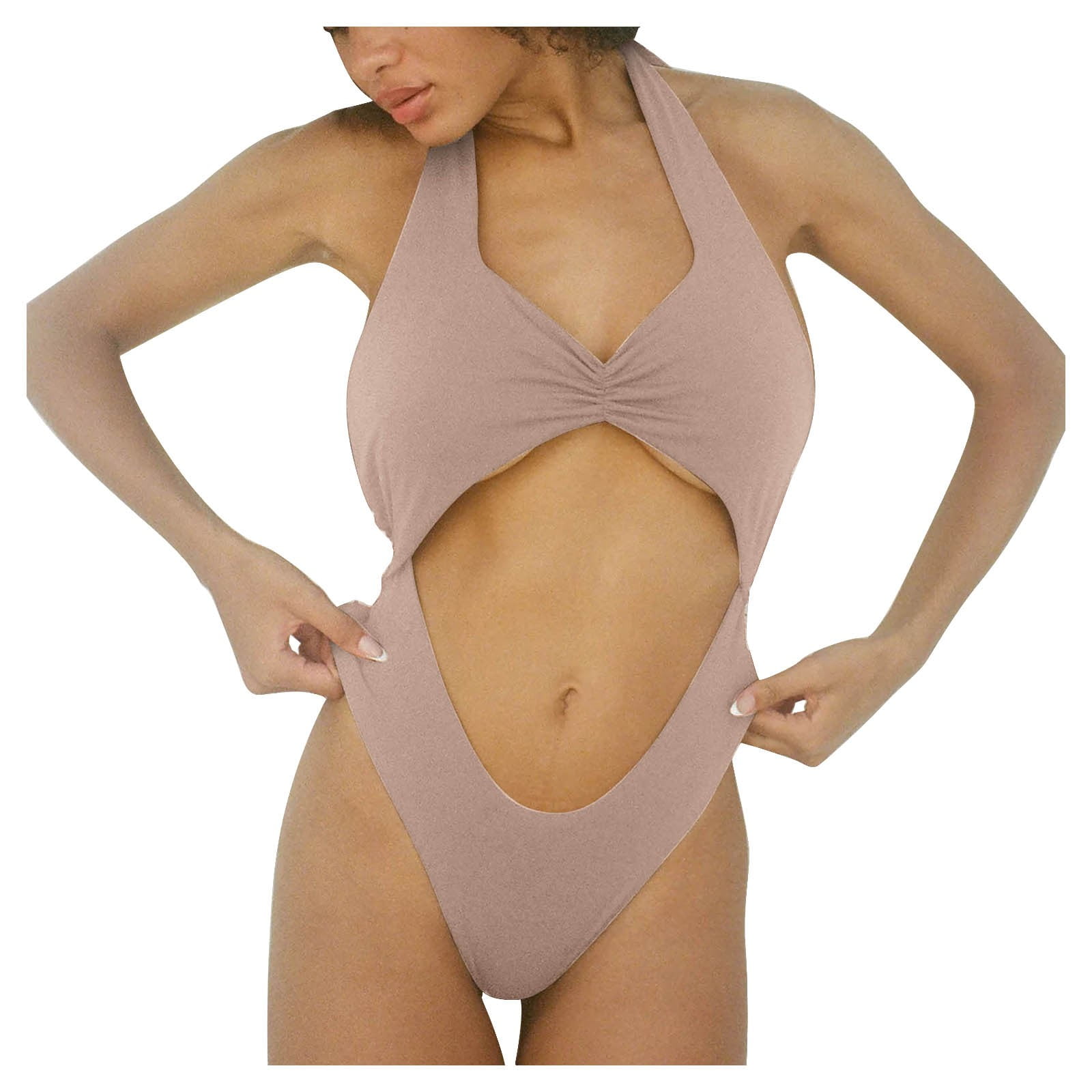 Akiihool Womens One Piece Swimsuits Plus Size Womens Ruched High Cut