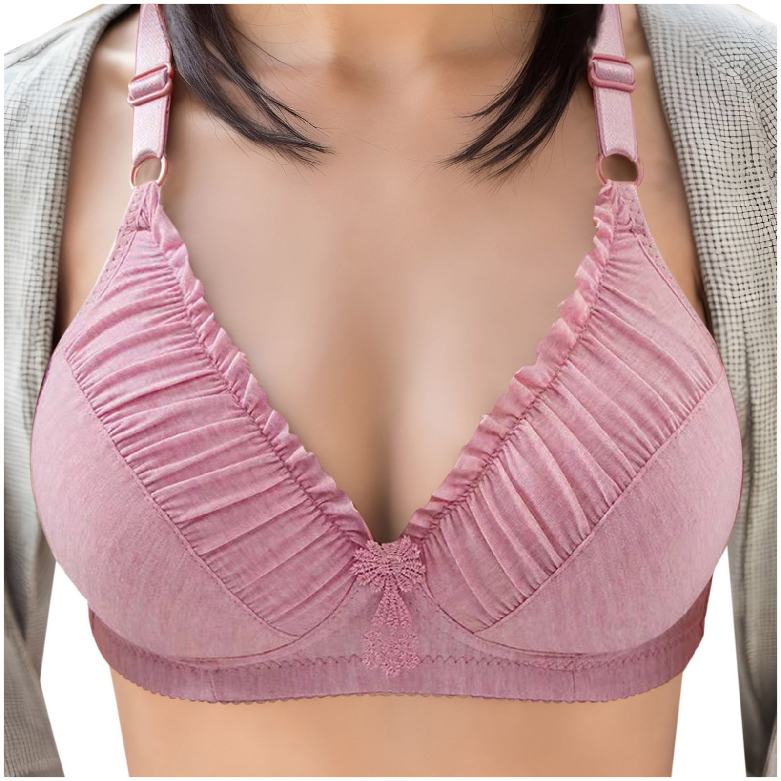 Akiihool Womens Plus Size Everyday Bras Womens Low Back Bra Wire