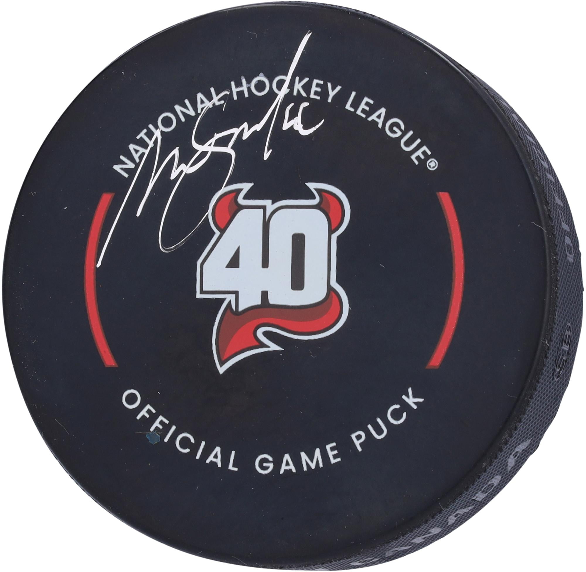 Akira Schmid New Jersey Devils Autographed Official Game Puck ...