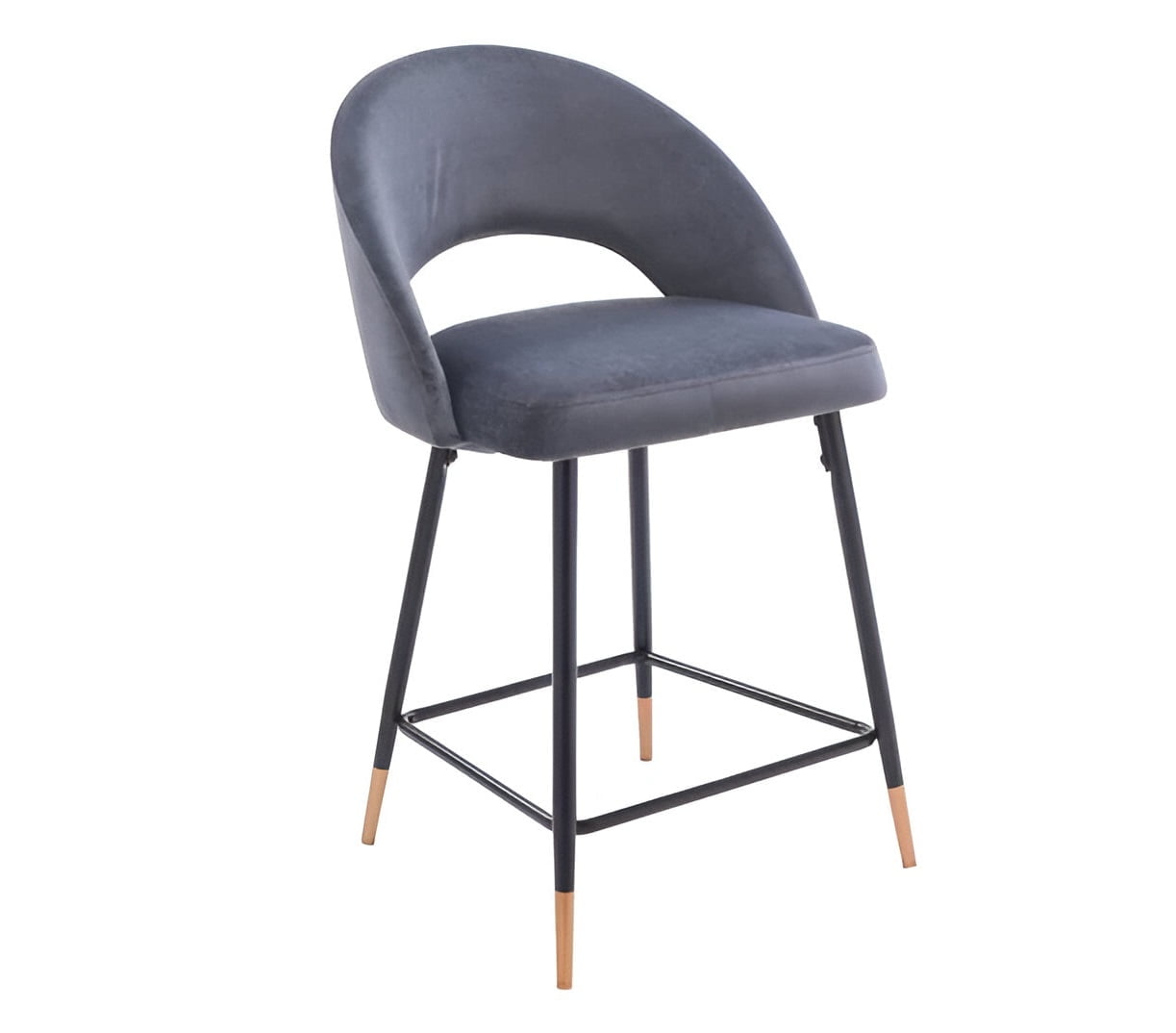 Akira Velvet Counter Stool Grey - Replica - Walmart.com