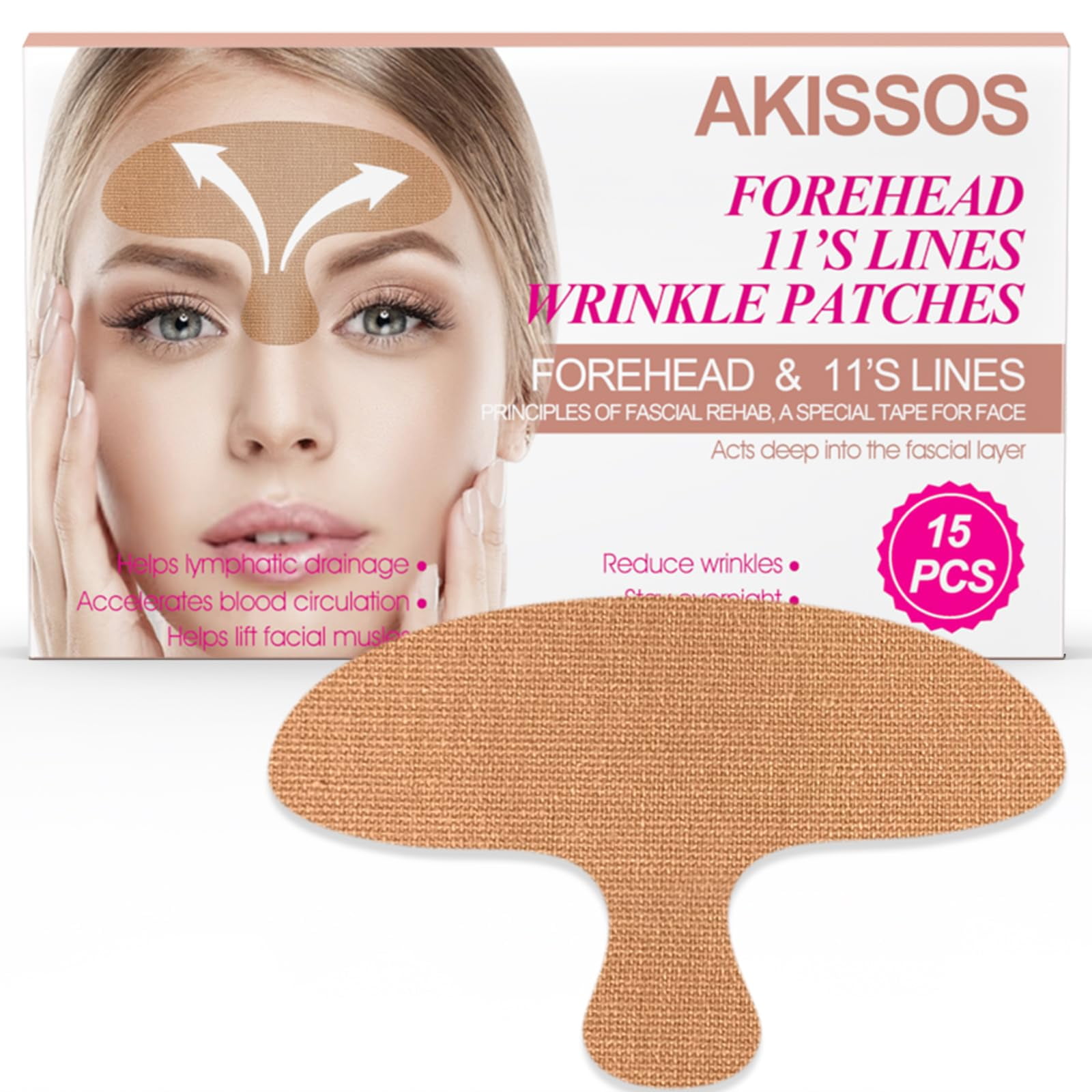 Akissos Forehead Wrinkle Patches IFF17 15 PCS Kinesiology for Wrinkles ...