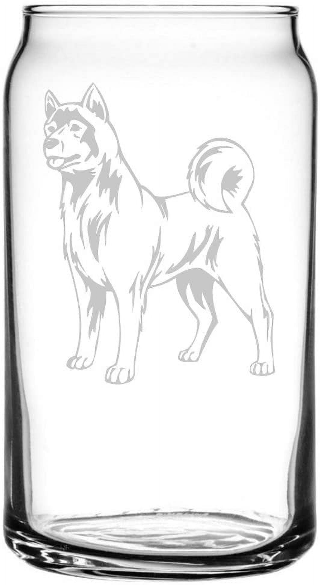 Akita American Dog Themed Etched All Purpose 16oz Libbey Can Glass ...