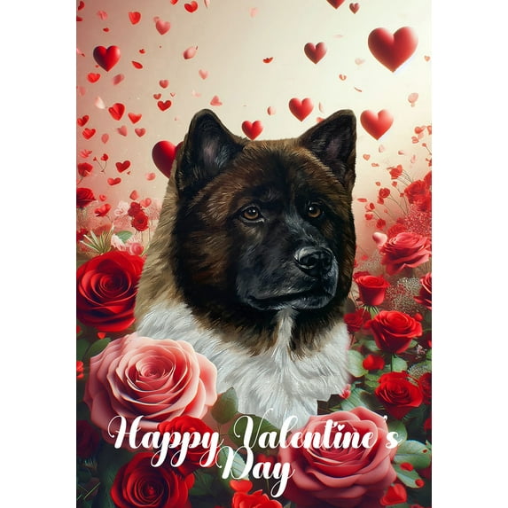 Akita - Best of Breed Valentines Day Outdoor Garden Flag 12" x 17 ...