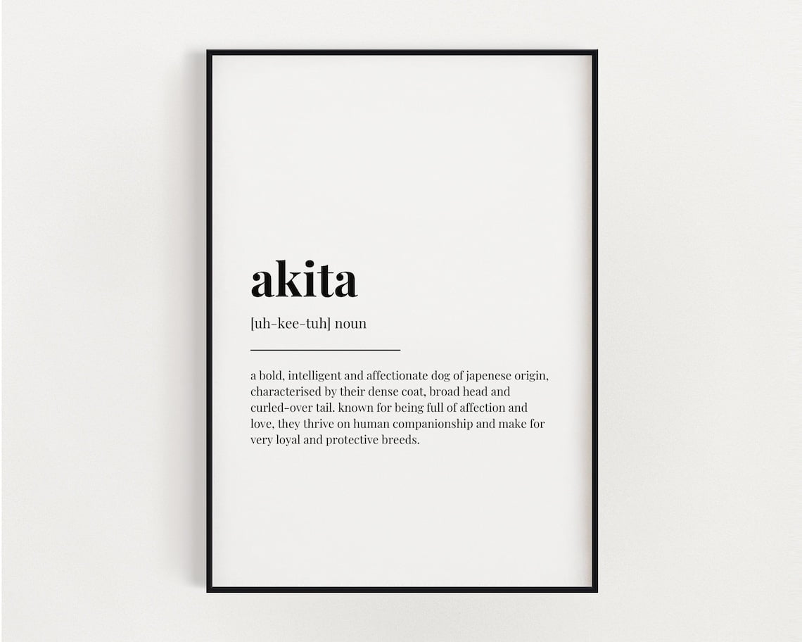 Akita Definition Meaning, Wall Art, Akita Print, Definition Print ...
