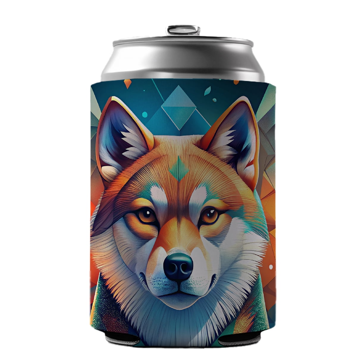 Akita Dog Abstract Stylized Art Drink Beer Soda Insulated Sleeve Holder ...