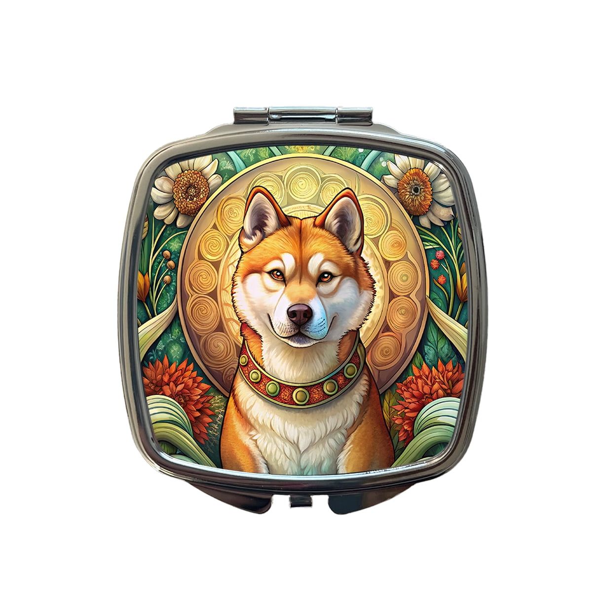 Akita Dog Art Nouveau Travel Makeup Handbag Purse Small Pocket Compact ...