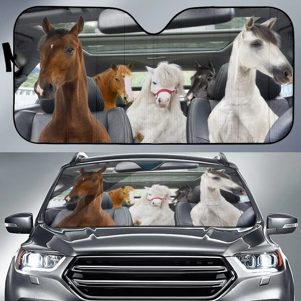 Akita Dog Car Windshield Sun Shade with Funny Animal Design Decorative ...