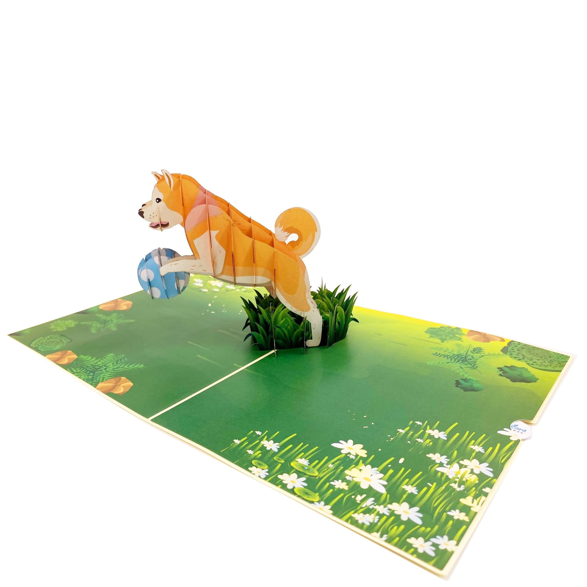 Akita Inu Dog 3D Pop Up SMRBirthday Card - Happy Birthday Greeting Card ...