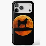 Akita Inu Dog Silhouette Moon Art Phone Cover for iPhone 11 12 13 14 15 ...