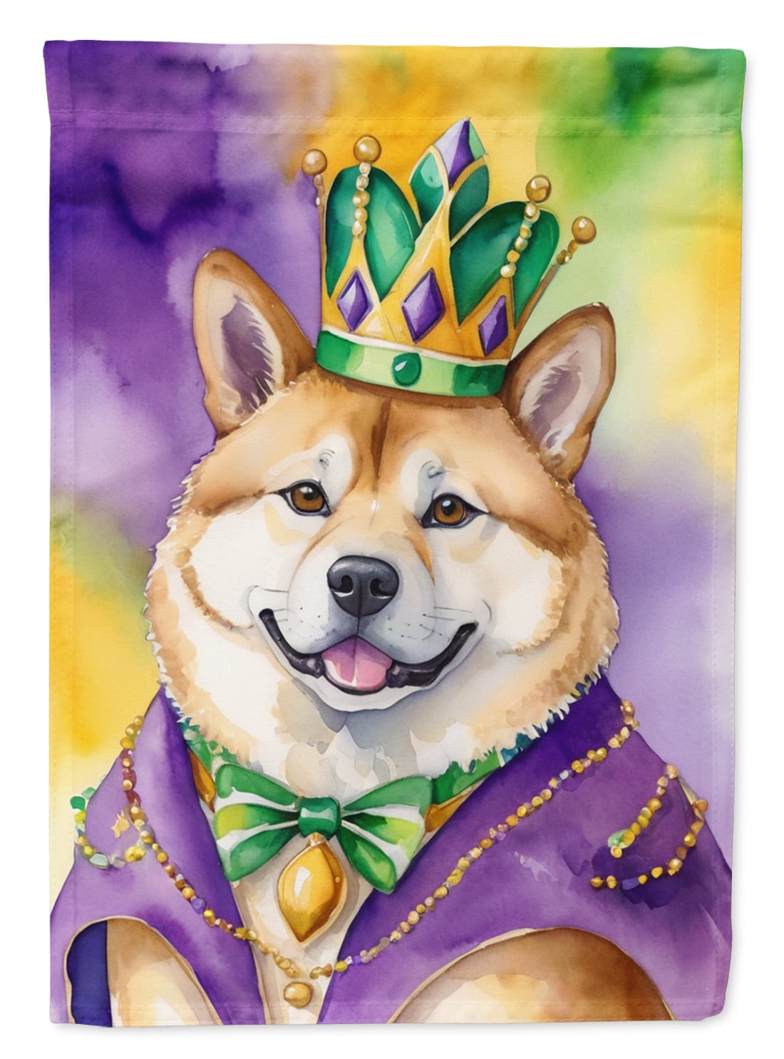 Akita King of Mardi Gras House Flag 28 in x 40 in - Walmart.com
