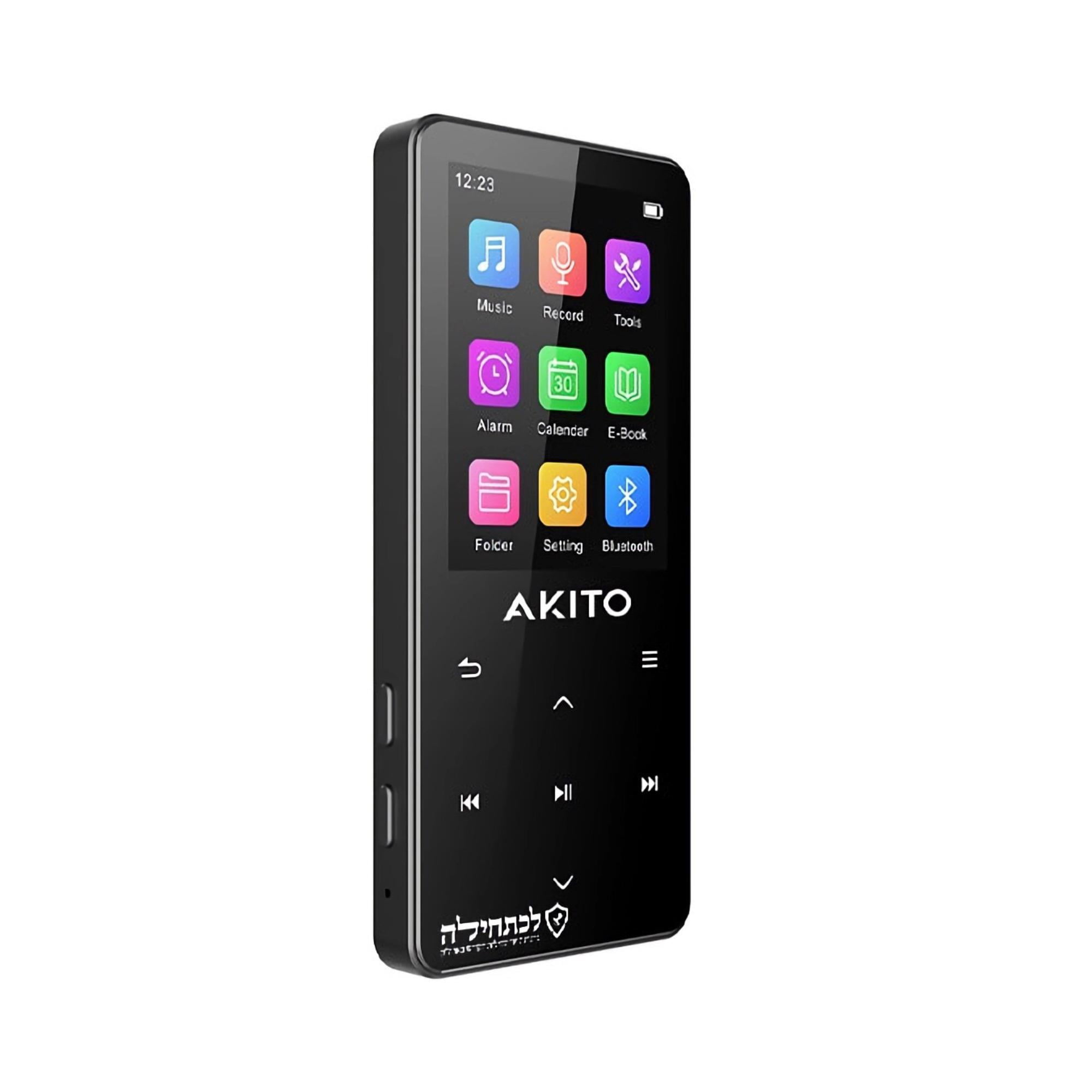 Akito S12 Compact Kosher MP3 Player with 16GB Memory, Bluetooth ...