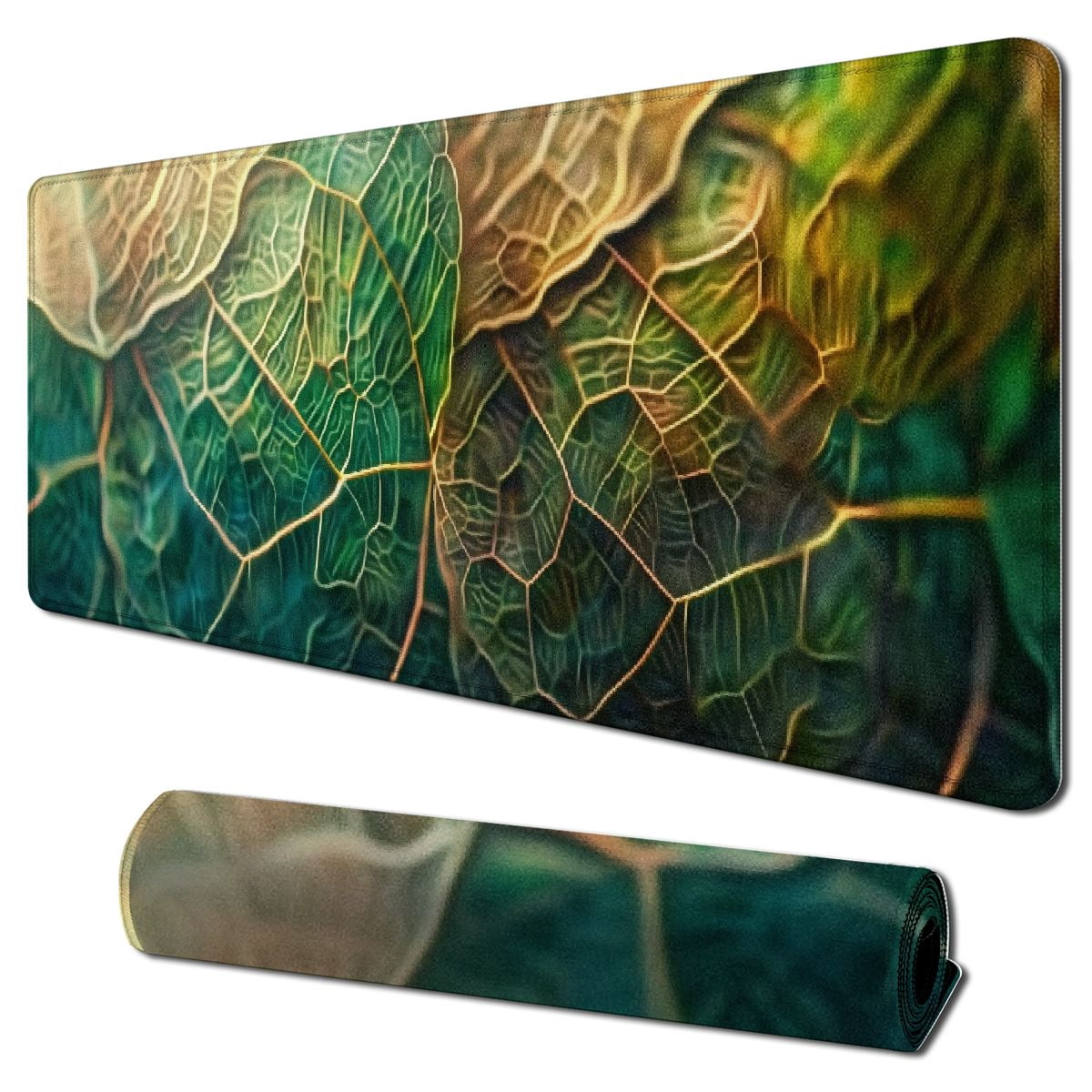 Akjvoe Abstract Blue Gold Floral Marble Extended Big Mouse Pad Large,XL ...