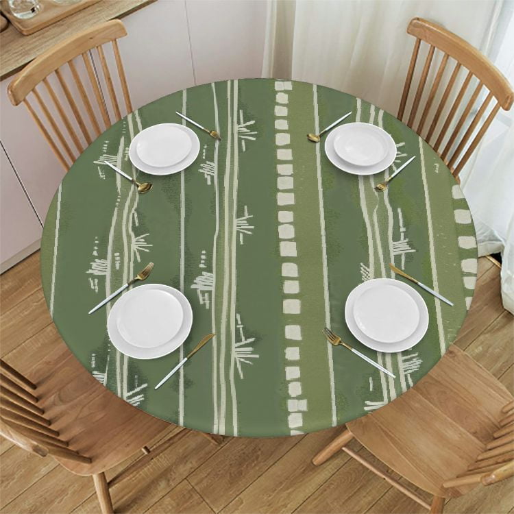 Akjvoe Abstract Boho Elastic Round Tablecloth Retro Farmhouse Style ...