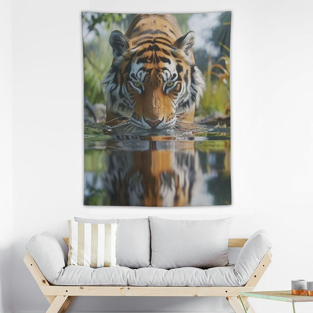 Akjvoe Animal Tapestry Walking In Water Jungle Wall Hanging Bedroom ...