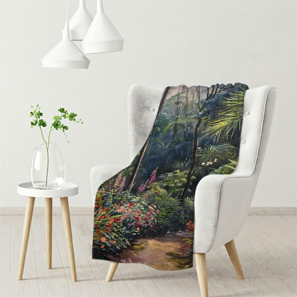 Akjvoe Blanket Tropical Plants and Flowers Plush Throw Fleece Blanket ...