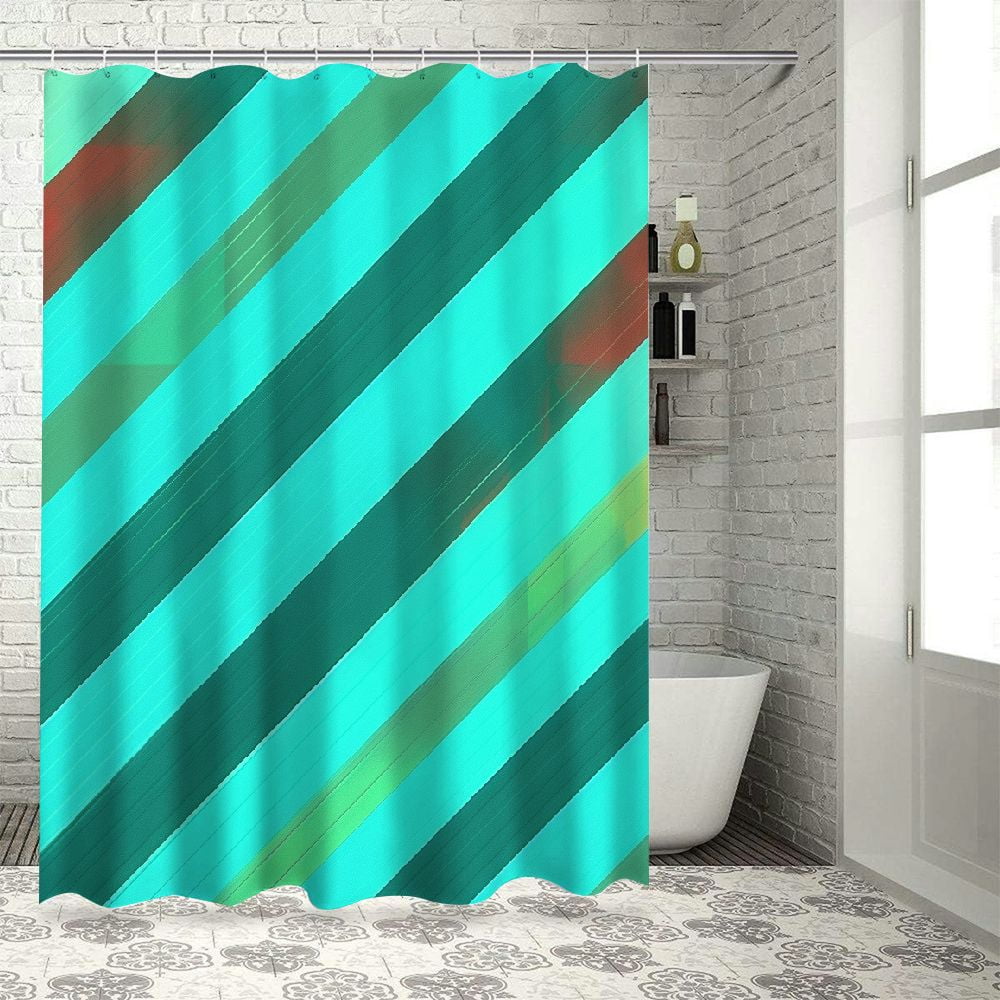 Akjvoe Blue Shower Curtain Gradient Ramp Theme for Kids Bathroom Decor ...