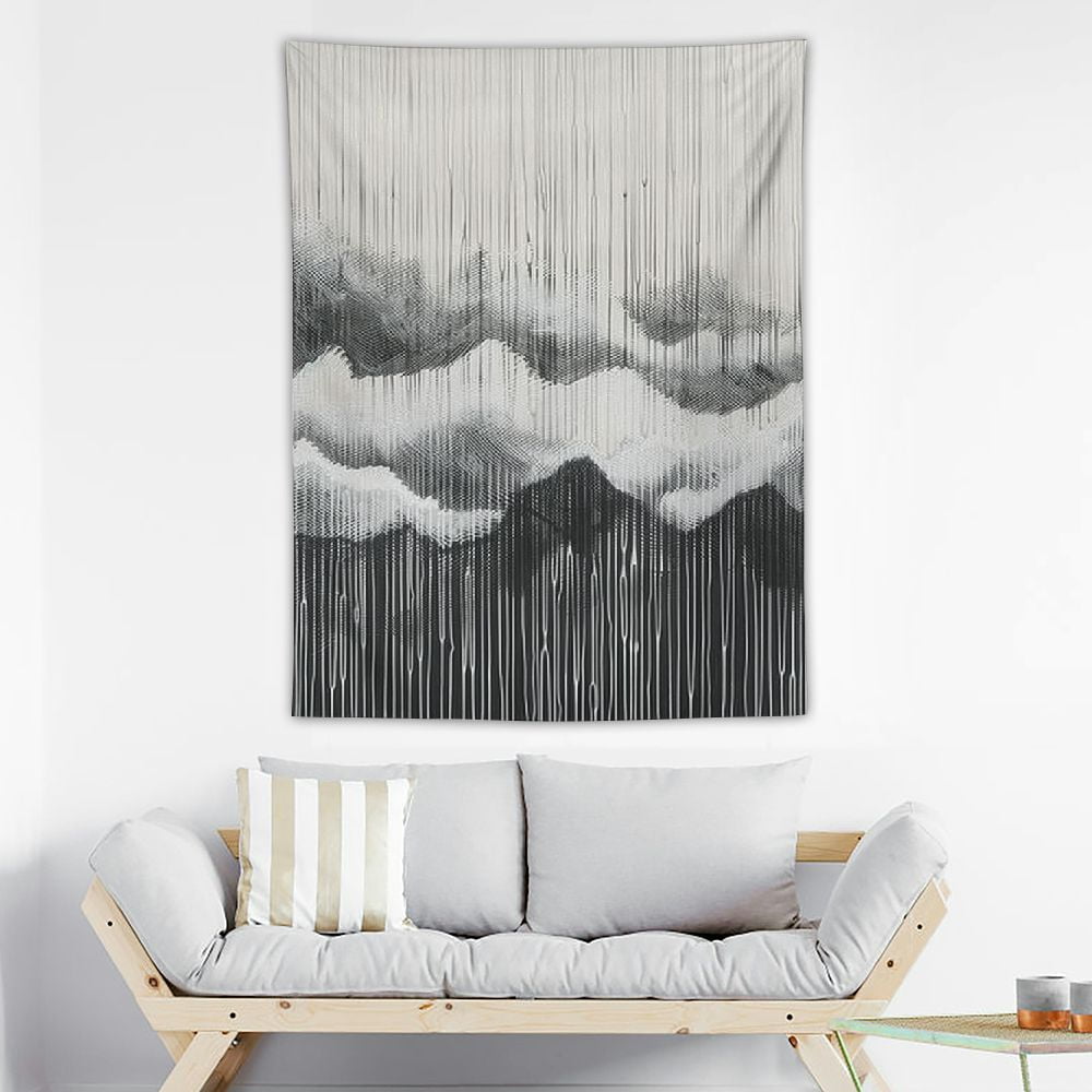 Akjvoe Boho Macrame Wall Hanging Decor Large Mountain Landscape Art ...