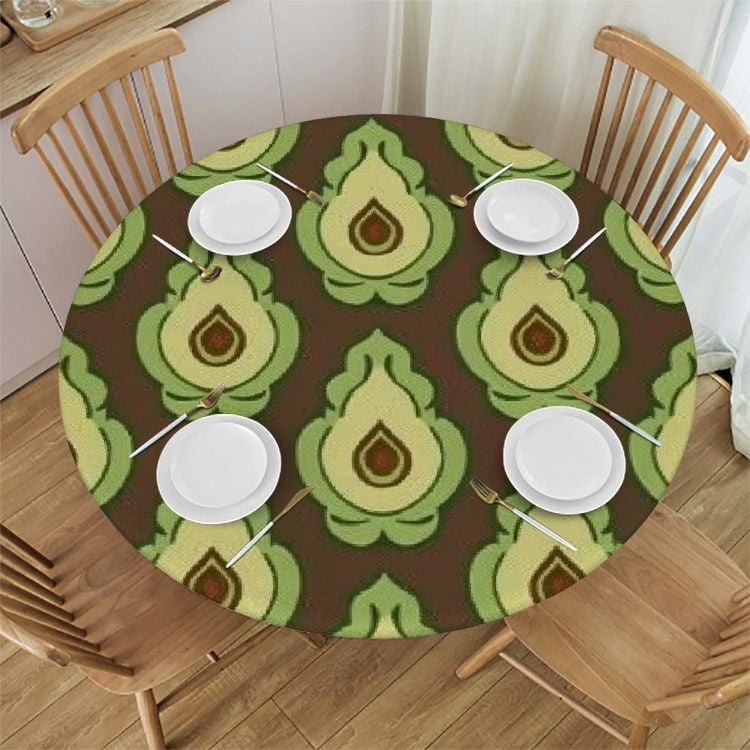 Akjvoe Cute Avocado Print Tablecloths Round Tablecloth Waterproof Table ...