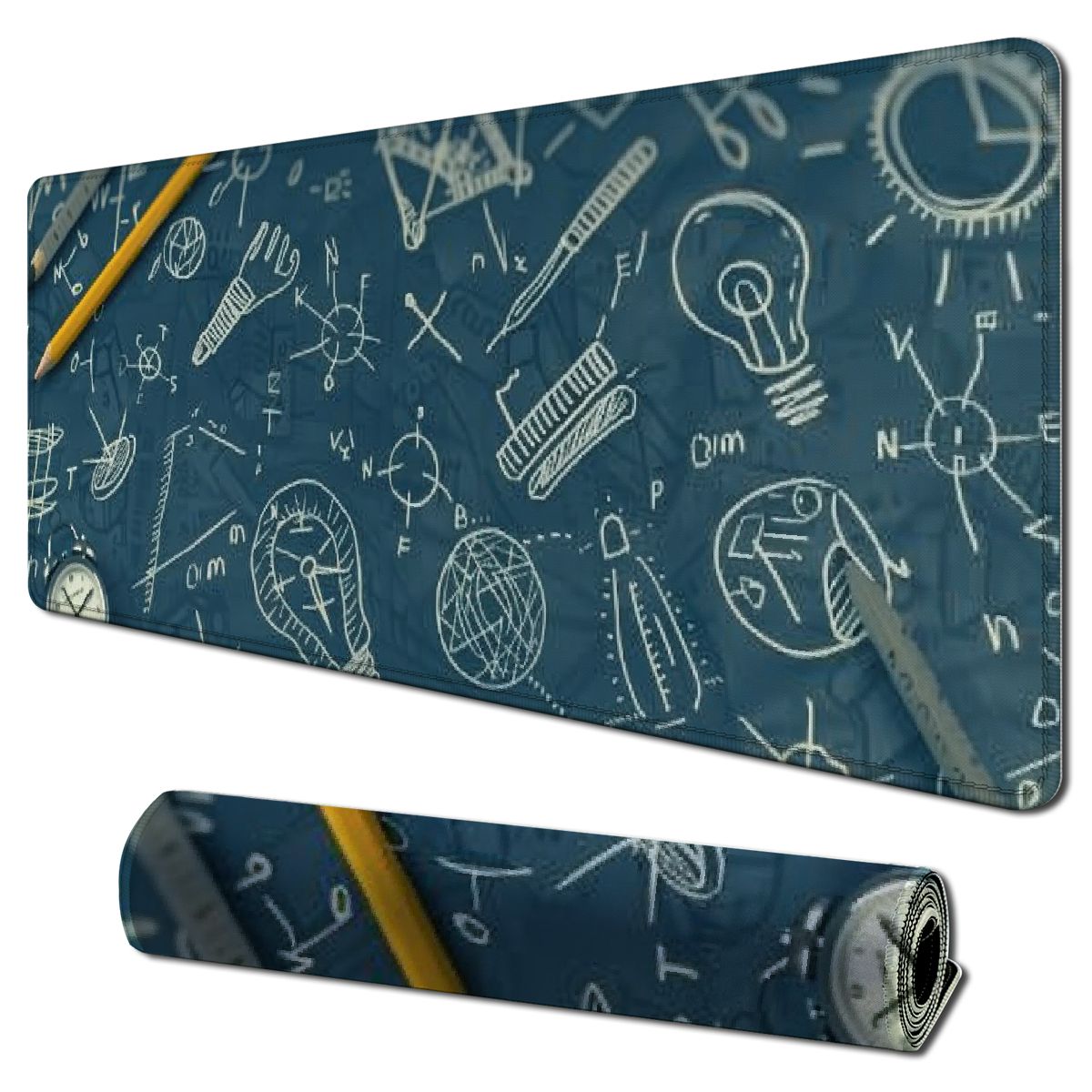 Akjvoe Desk Mat, Blue School Science Formula Extended Gaming Mouse Pad ...