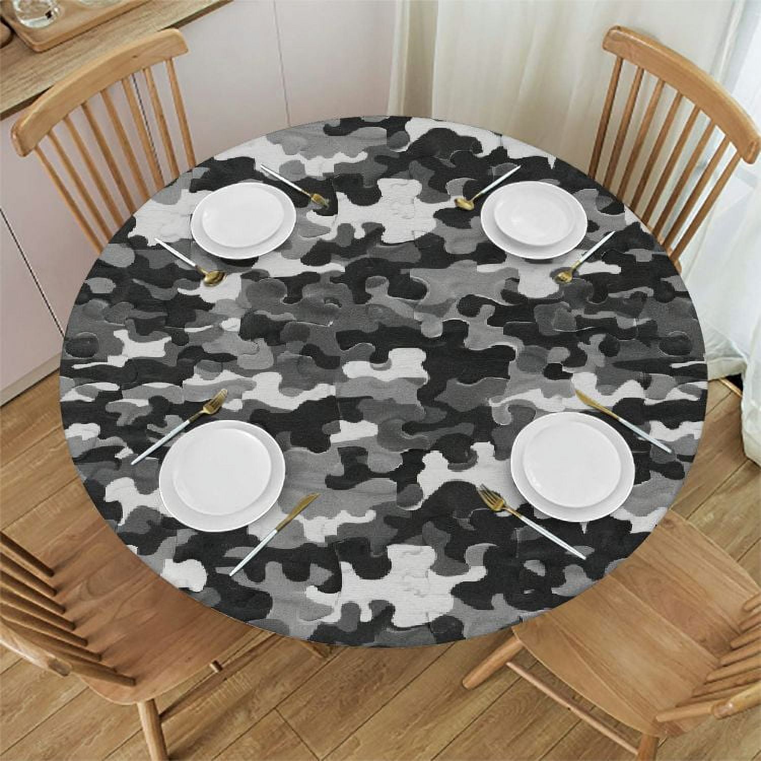 Akjvoe Digital Camo Print Round Tablecloth,Thanksgiving Table Cover for ...