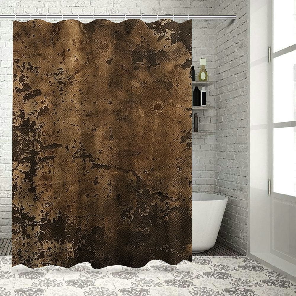 Akjvoe Fabric Bathroom Curtain Rust Orange Aged Texture Rustic Repeated ...
