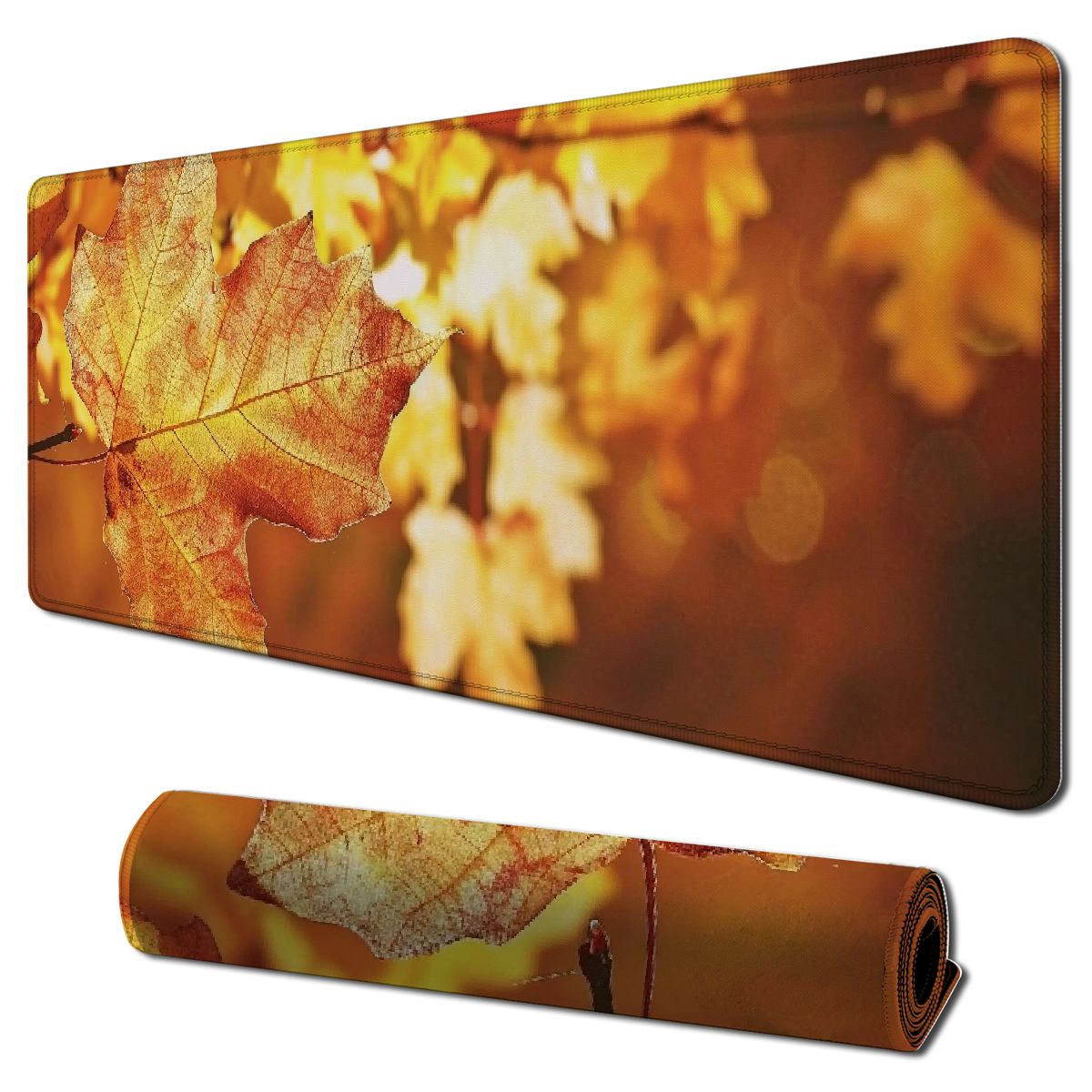 Akjvoe Gaming Mouse Pad Yellow Autumn Leaves Large Mouse Pad Maple Tree Branch Desk Mats on Top ...