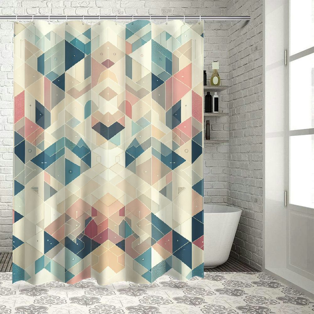 Akjvoe Geometric Checkered Pattern Shower Curtain, Modern Minimalist ...
