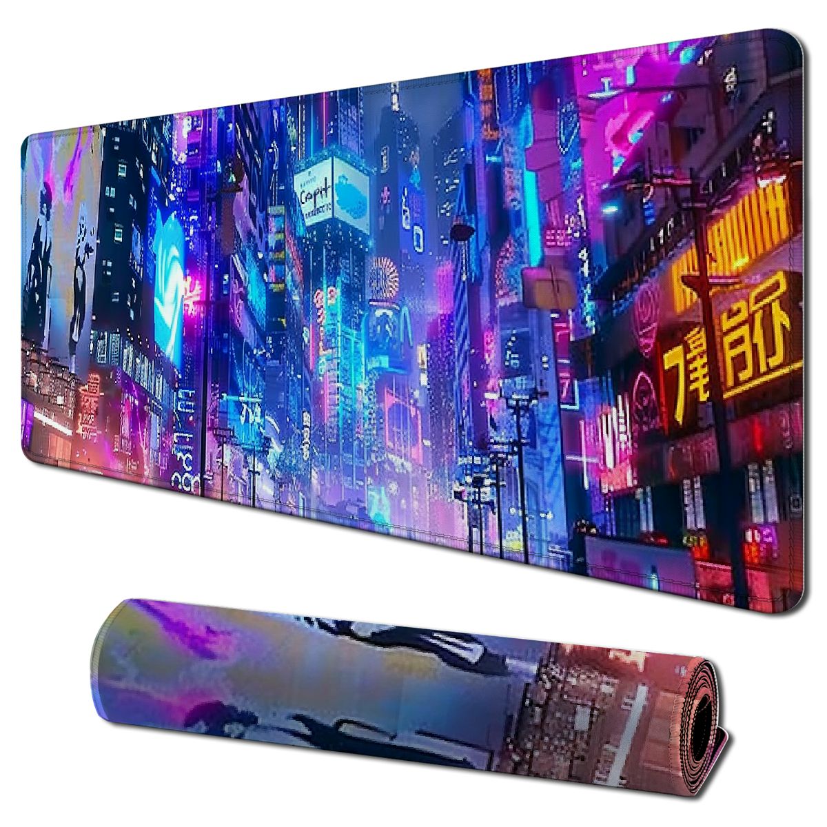 Akjvoe Japanese Street Desk Mat Futuristic Print Mouse Pad, Desk Mats ...