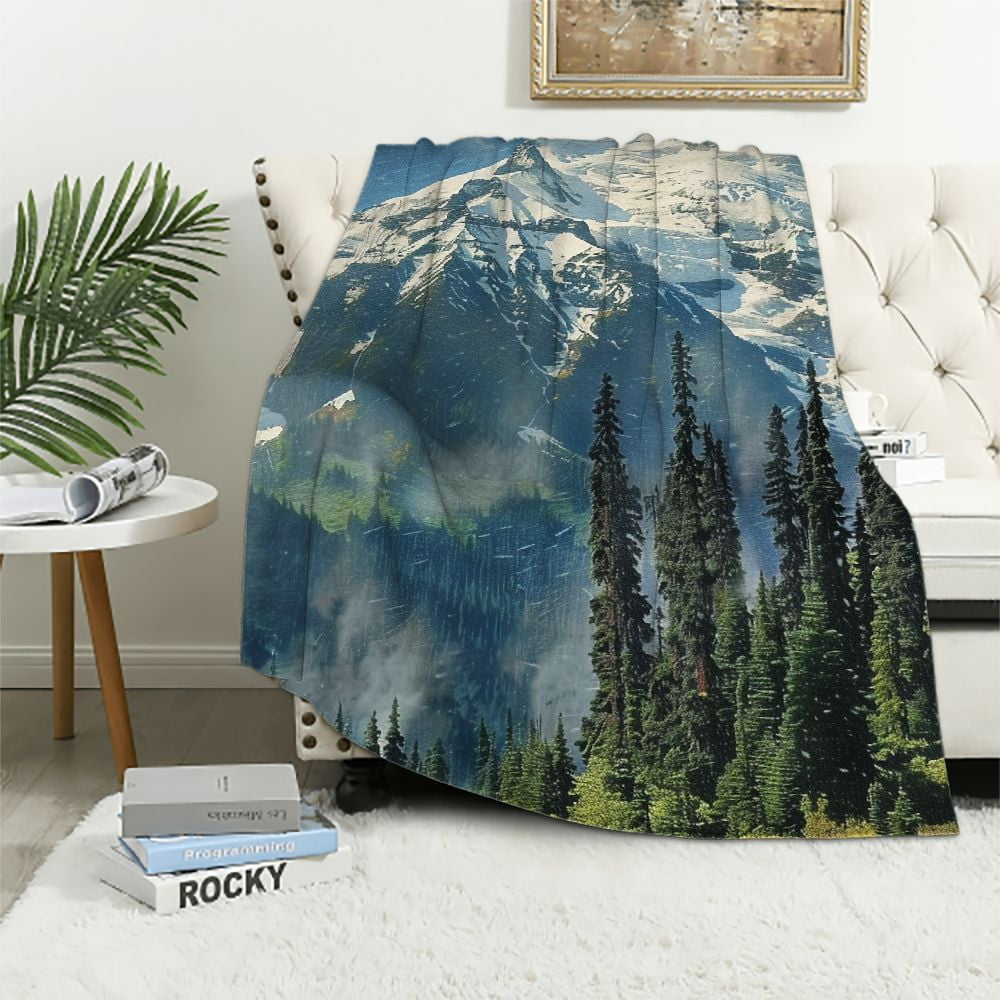 Akjvoe Landscape Throw Blanket, Majestic in Tree in Water Meadow Hiking ...