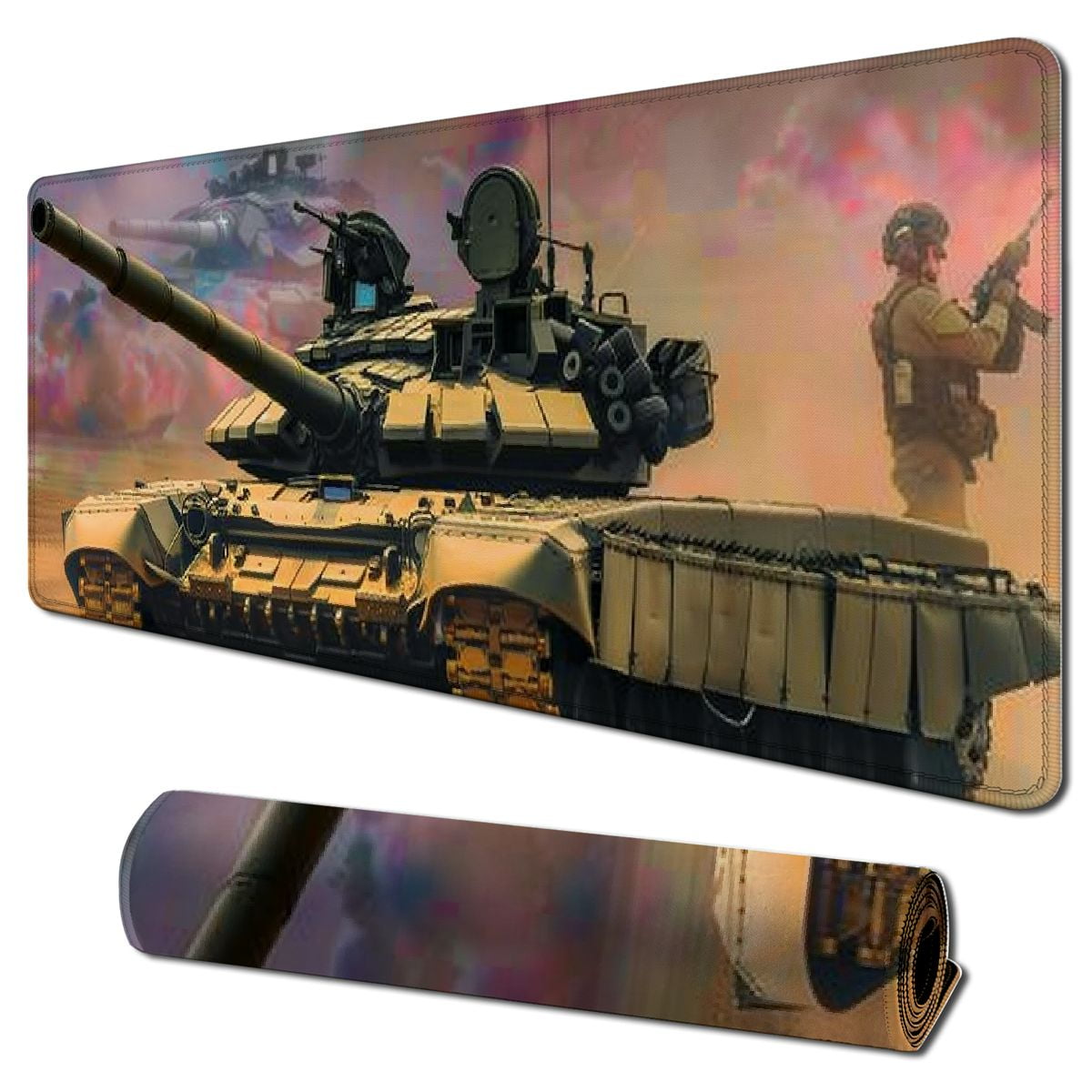 Akjvoe Long Computer Game Mouse Mat Main Battle Tank Tank Heroic ...