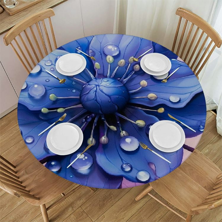 Akjvoe Love Round Tablecloth Kitchen Dining Room Table Cover Waterproof ...