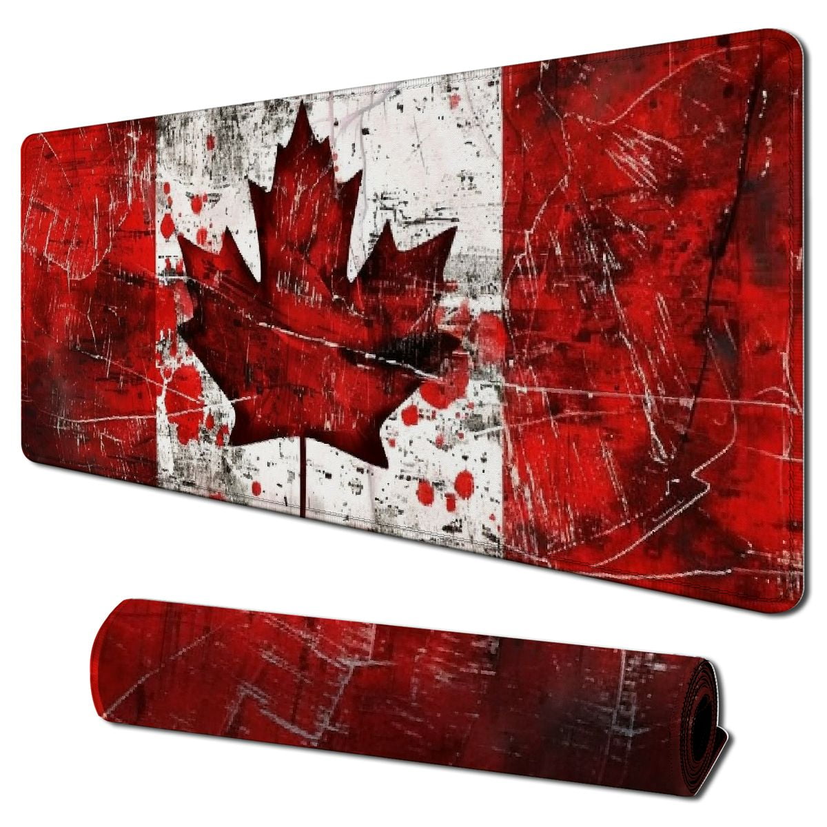 Akjvoe Retro Canada Flag Mouse Pad Long Computer Mouse Mat Mousepad ...