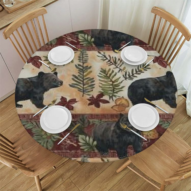 Akjvoe Rustic Moose Deer Tablecloth, Retro Vintage Bear Country Rustic ...