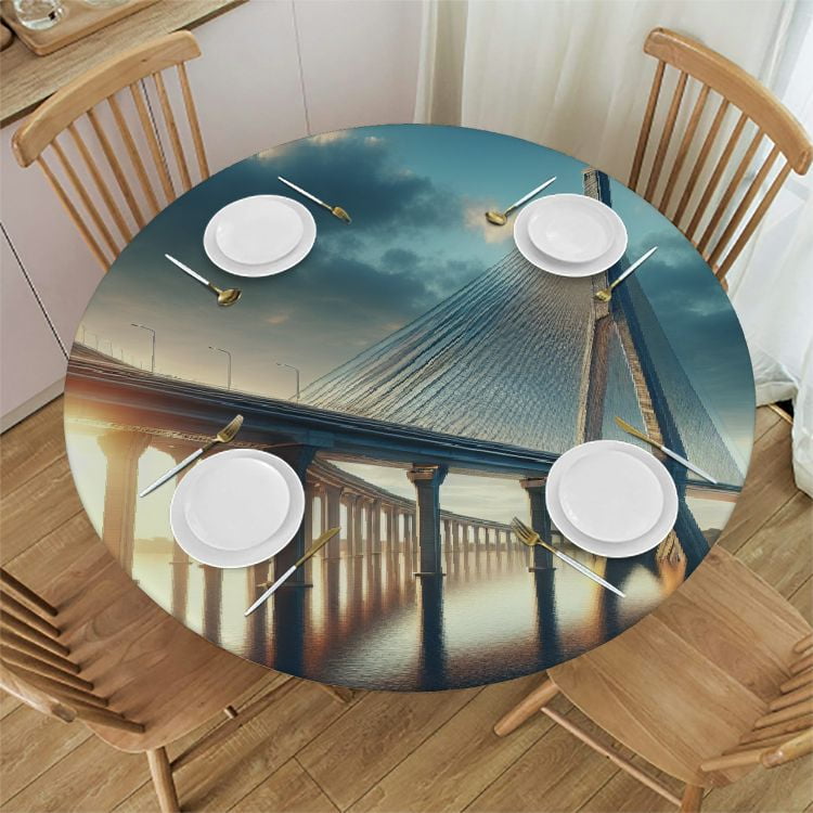 Akjvoe Scenic Photography Prints Table Covers with Elastic,Table Pad ...