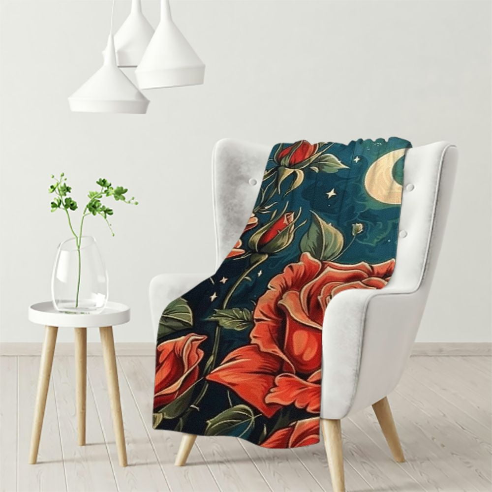 Akjvoe Soft Blankets and Throws for Sofa Floral Red Rose of Love Soft ...