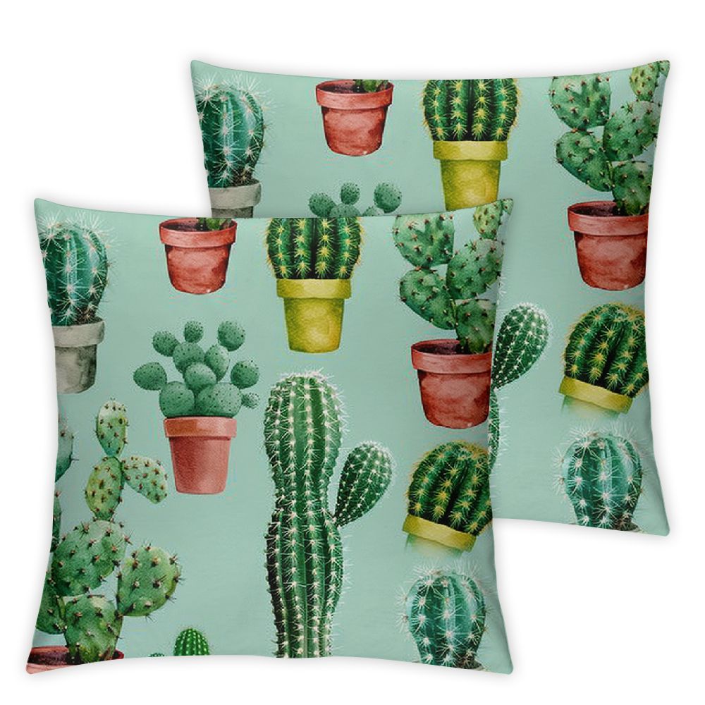 Akjvoe Succulent Plants Throw Pillow Covers Pack of 2 Potted Cactus ...