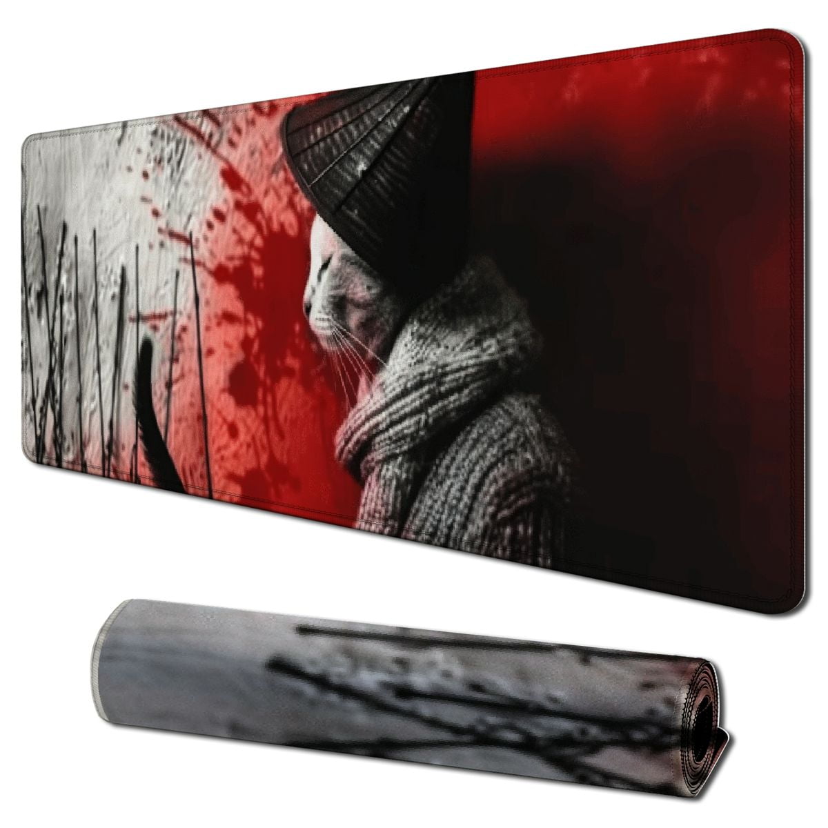 Akjvoe Sun Kneeling Japanese Warrior Mouse Pad Extended Desk Mat, Non ...