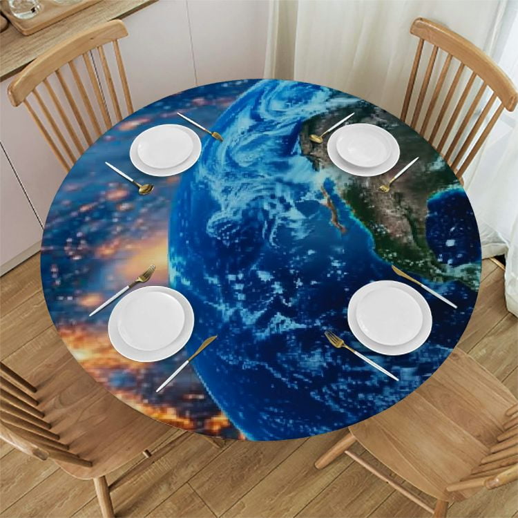 Akjvoe Table Cloth Planets Stars Galaxy Round Tablecloth for Dining ...