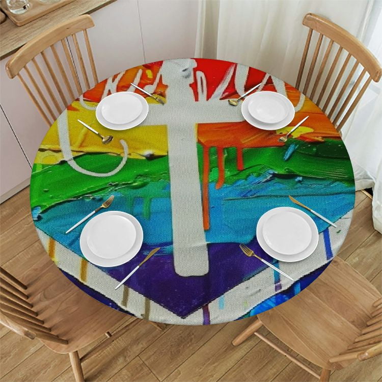 Akjvoe Table Cloth, Rainbow Heart Table Cloth, Picnic Table Cover ...
