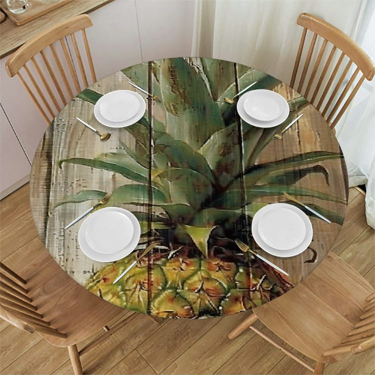 Akjvoe Table Cloth, Retro Pineapple on Wood Table Cloth, Picnic Table ...