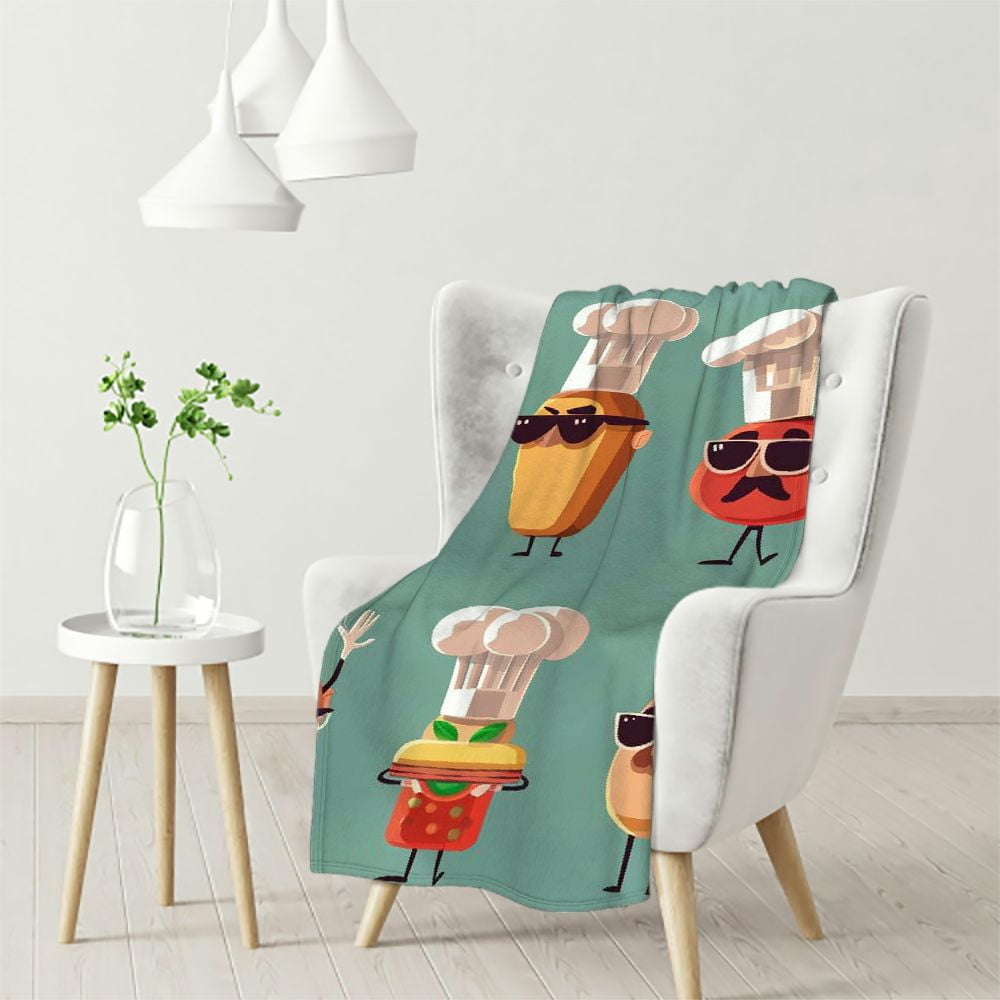 Akjvoe Throw Blanket,International Chef Day Funny Cartoon Chef ...