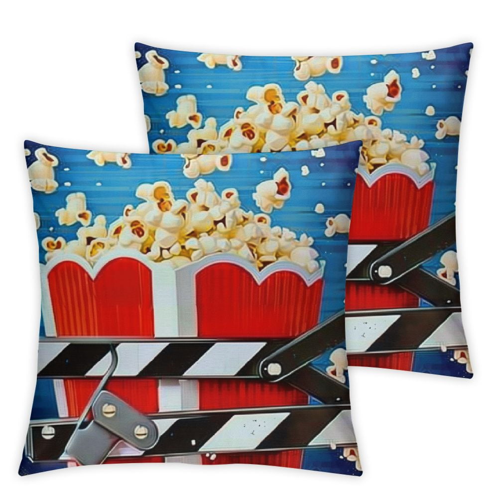 Akjvoe Vintage Cinema Movie Theater Throw Pillow Covers Set of 2 Soft ...
