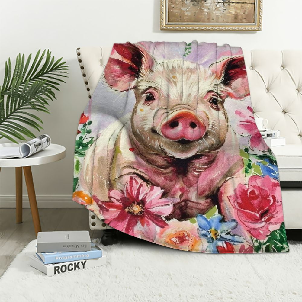 Akjvoe Watercolor Pig Blanket Pig Gifts for Pig Lovers Women Pig Gifts ...