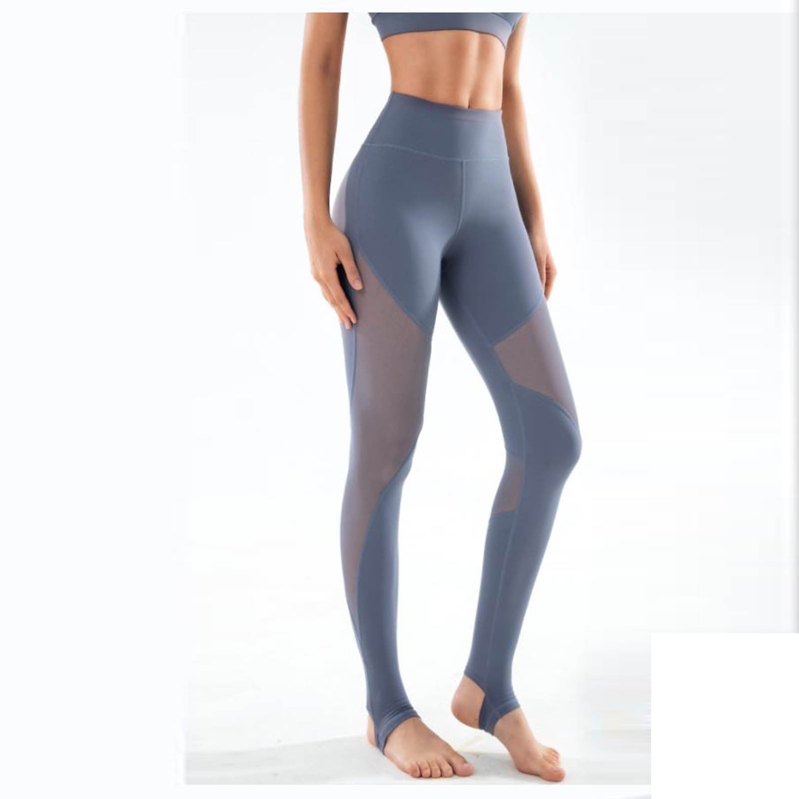 Akklian Womens Yoga Pants Mesh Cutout Workout Full Length Leggings High Waist Butt Lifting