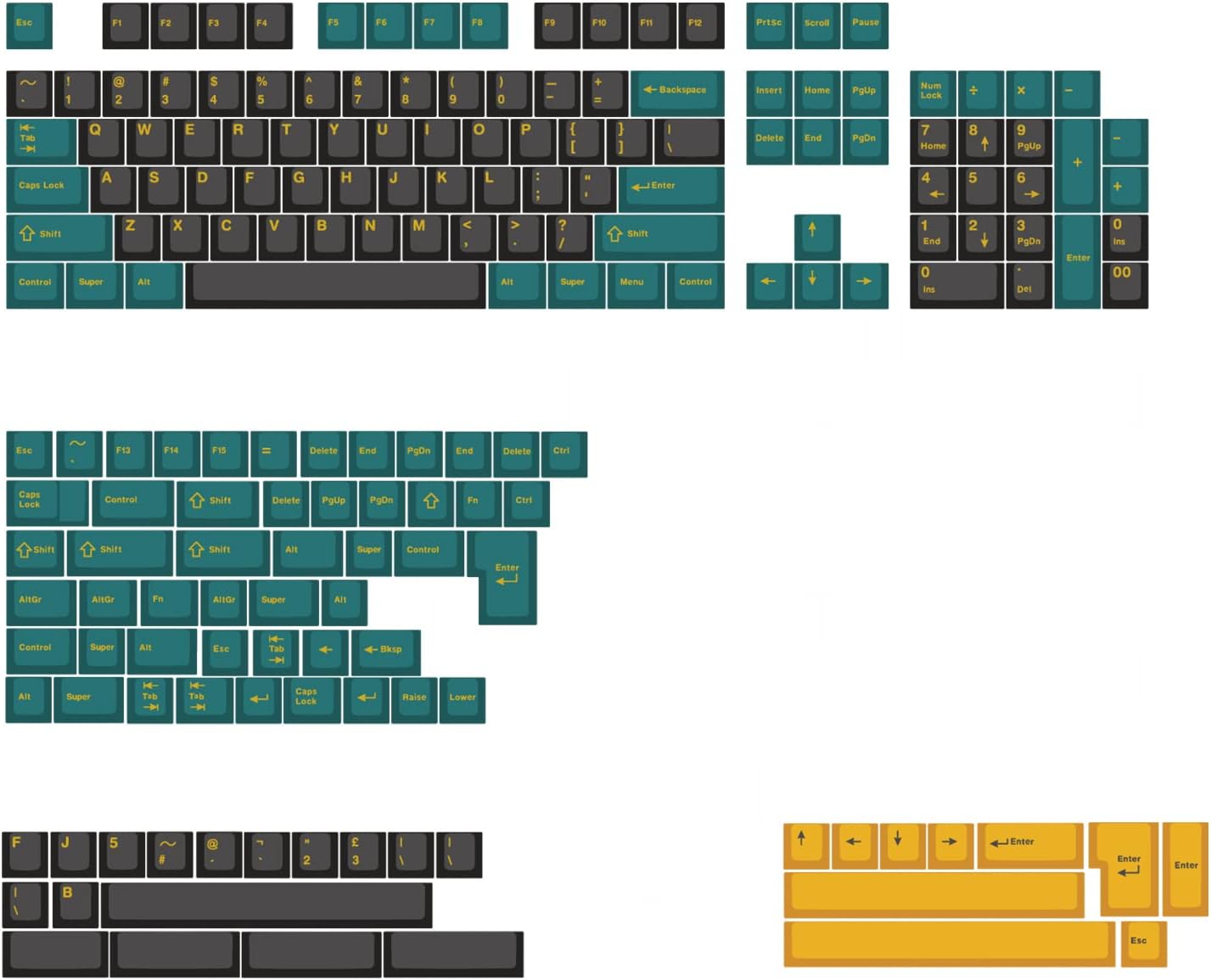 Akko Keycaps MARRS Green 184-key Cherry Profile ABS Double-Shot Keycaps ...